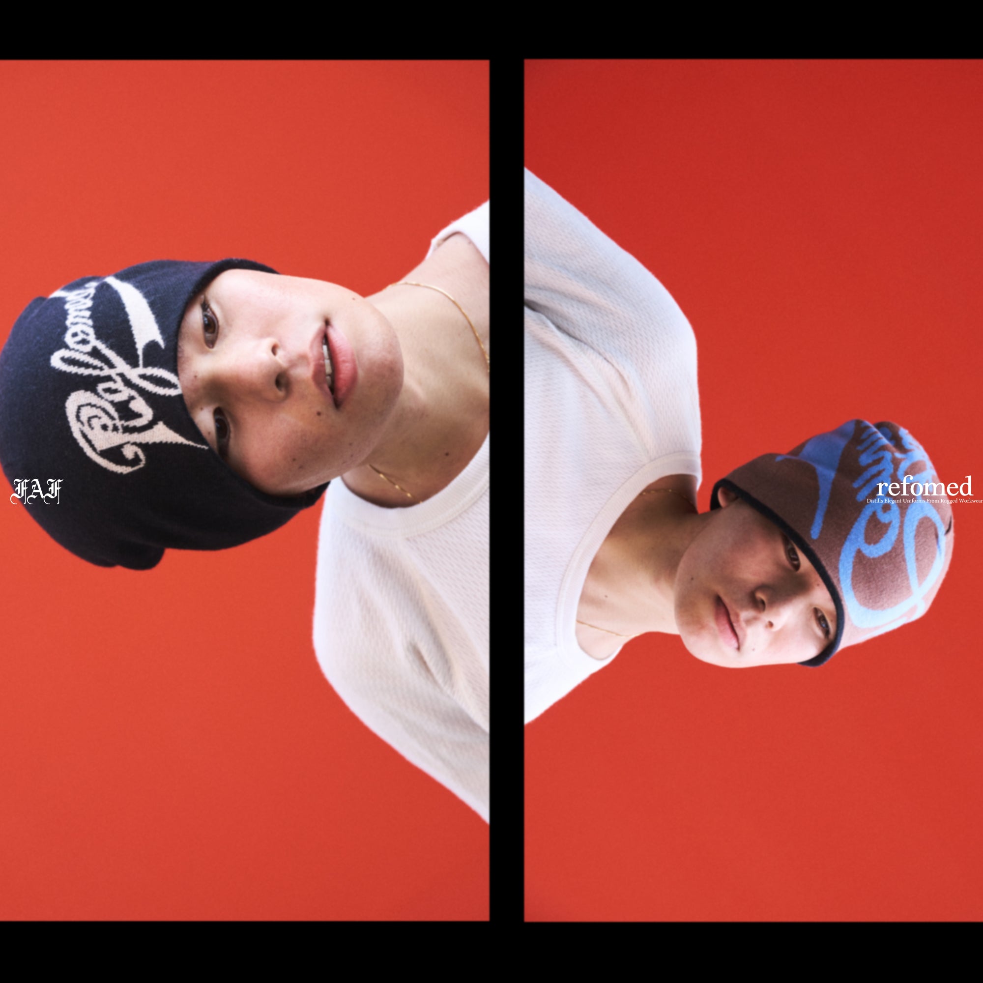 FAF x refomed Script Logo Reversible Beanie｜aIbn公式通販